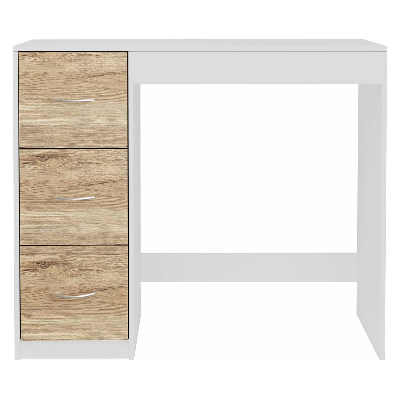 3-Drawer Wooden Desk and Dressing Table - Multi-Functional, 79.5x93x40 cm