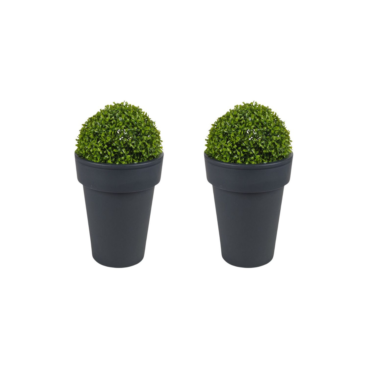 Slim Flower Pot with Artificial Boxwood Ball Plant - 25.9x19.6x19.6cm