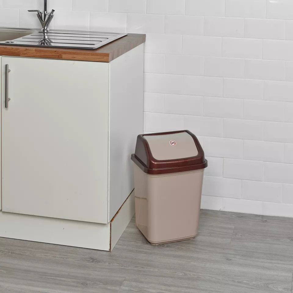 5L Plastic Waste Recycling Bin With Swing Lid