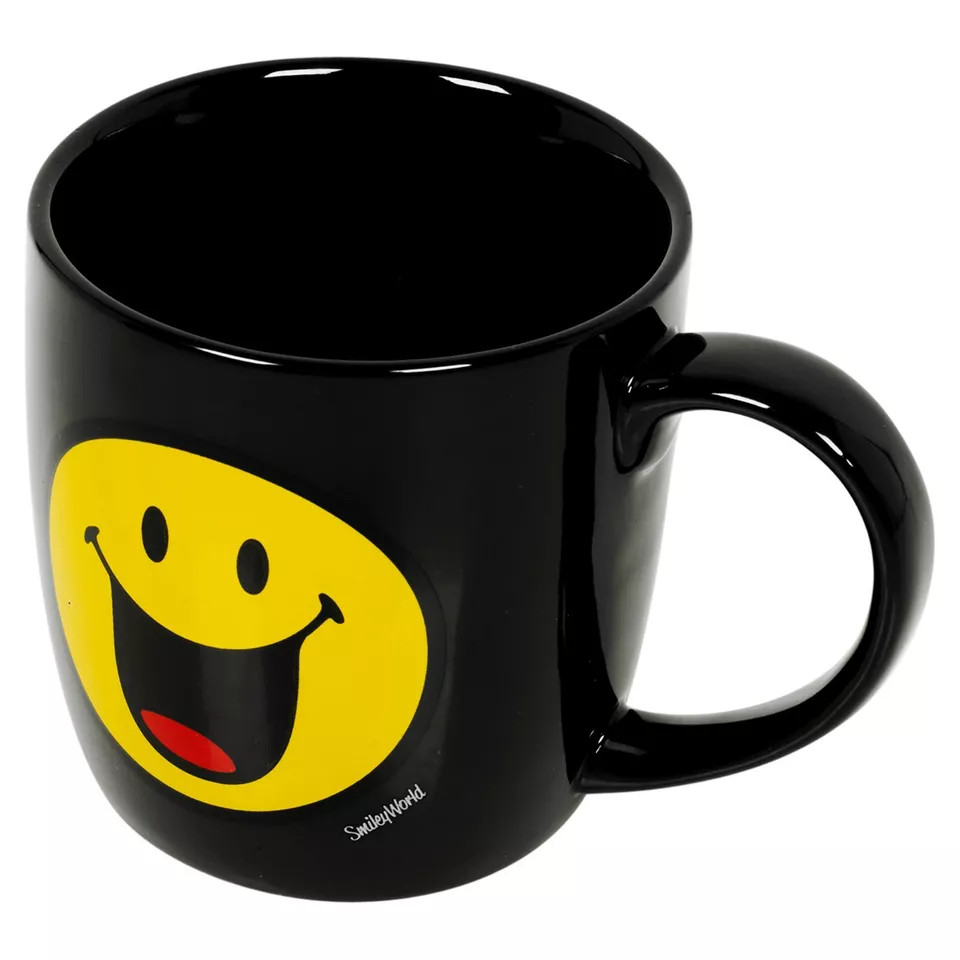 300ml Zak Ceramic Black Coffee Mugs - Happy Design
