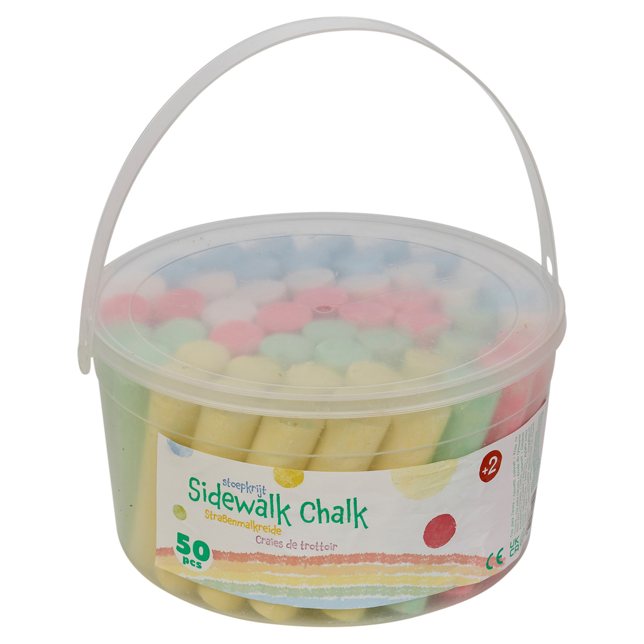 50Pcs Jumbo Sidewalk Chalk Tub