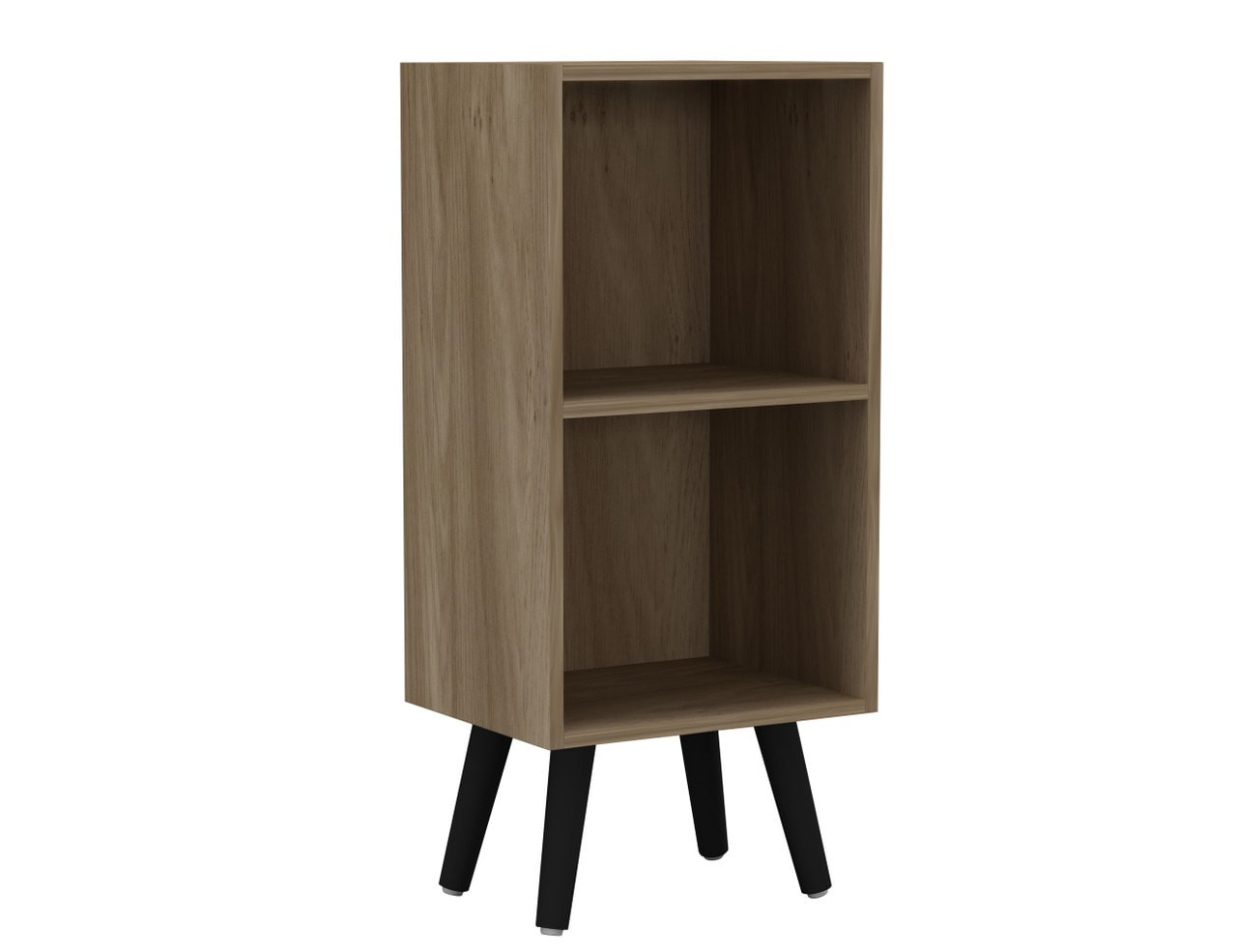 2-Tier Cube Display Cabinet with Scandinavian Legs
