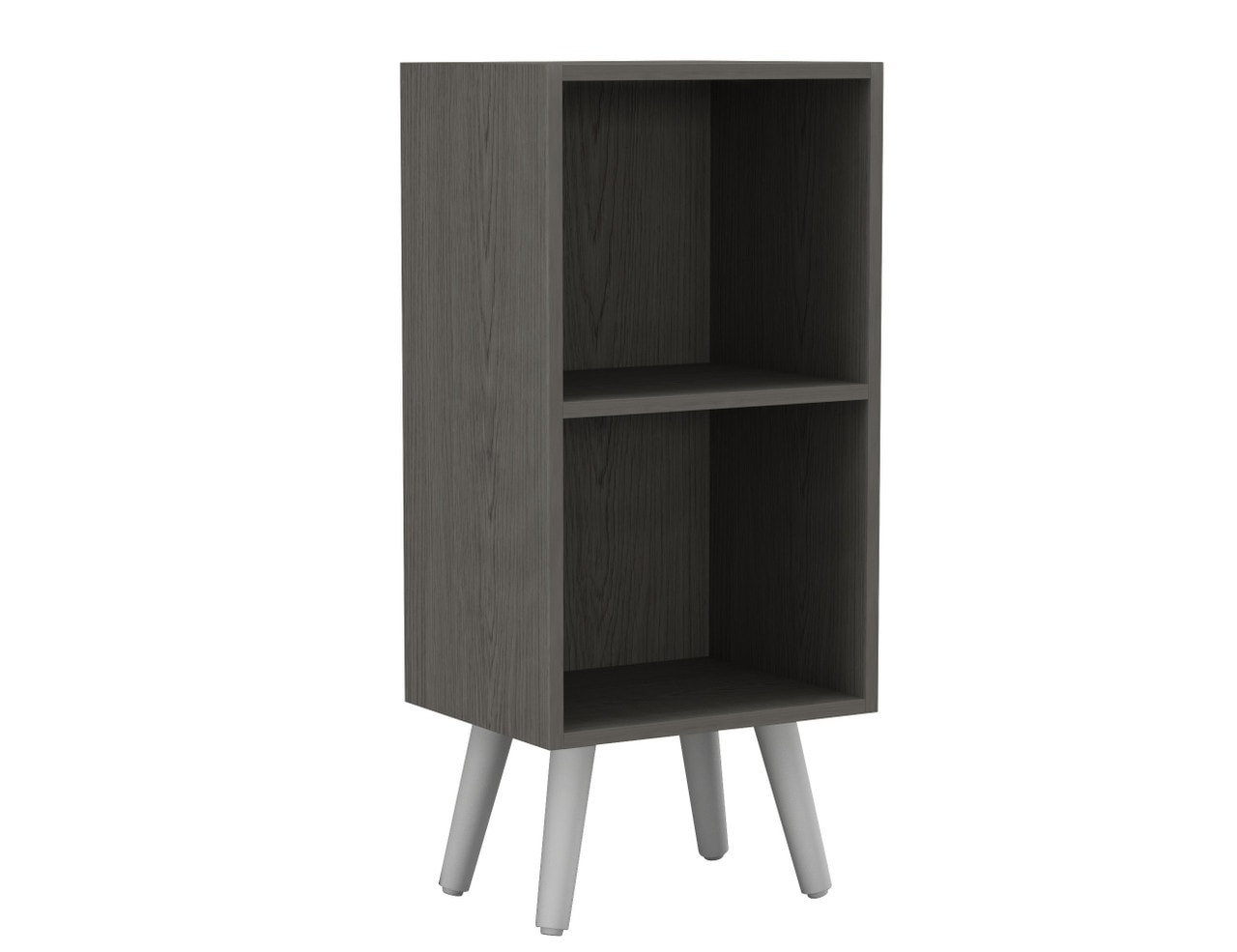2-Tier Cube Display Cabinet with Scandinavian Legs