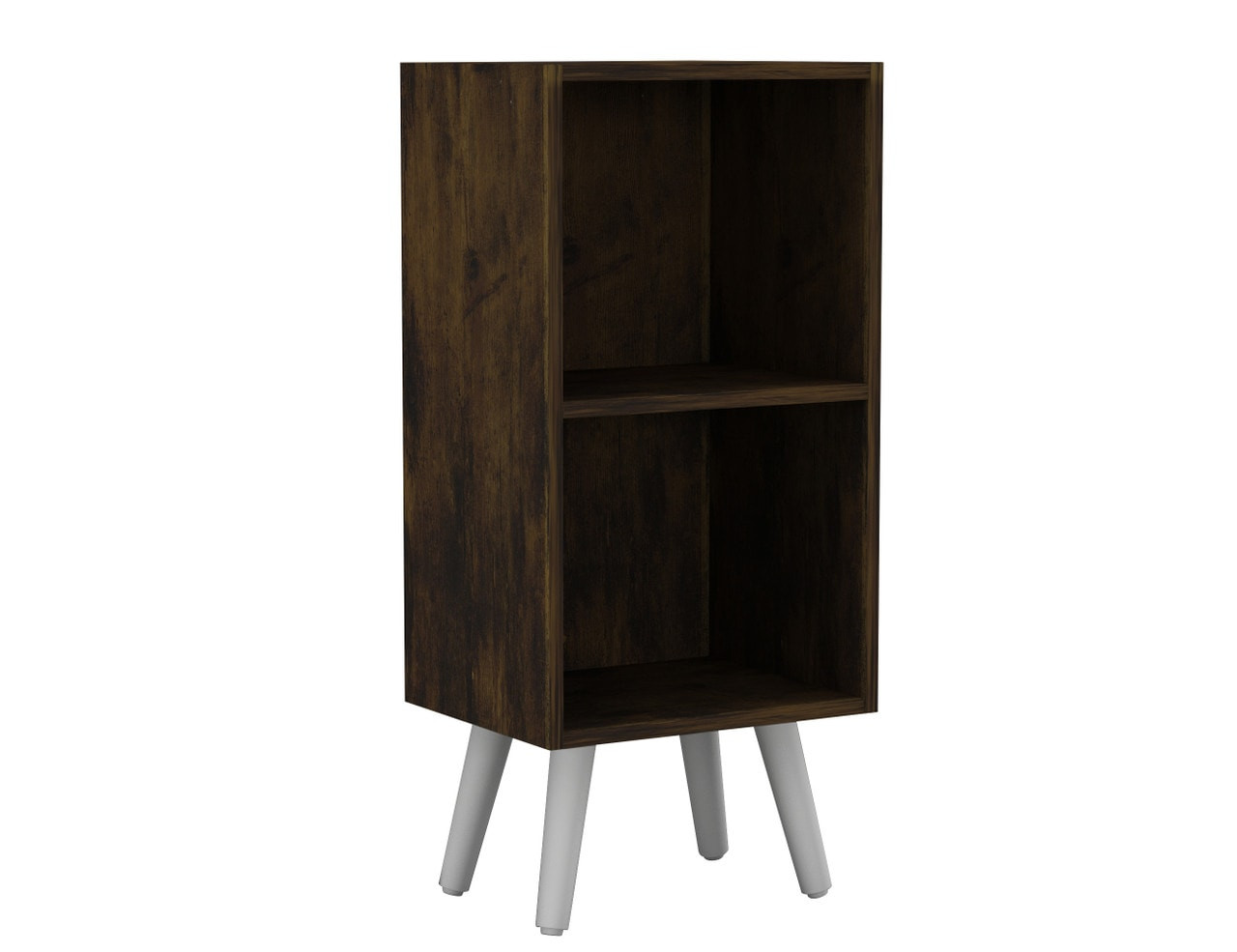 2-Tier Cube Display Cabinet with Scandinavian Legs