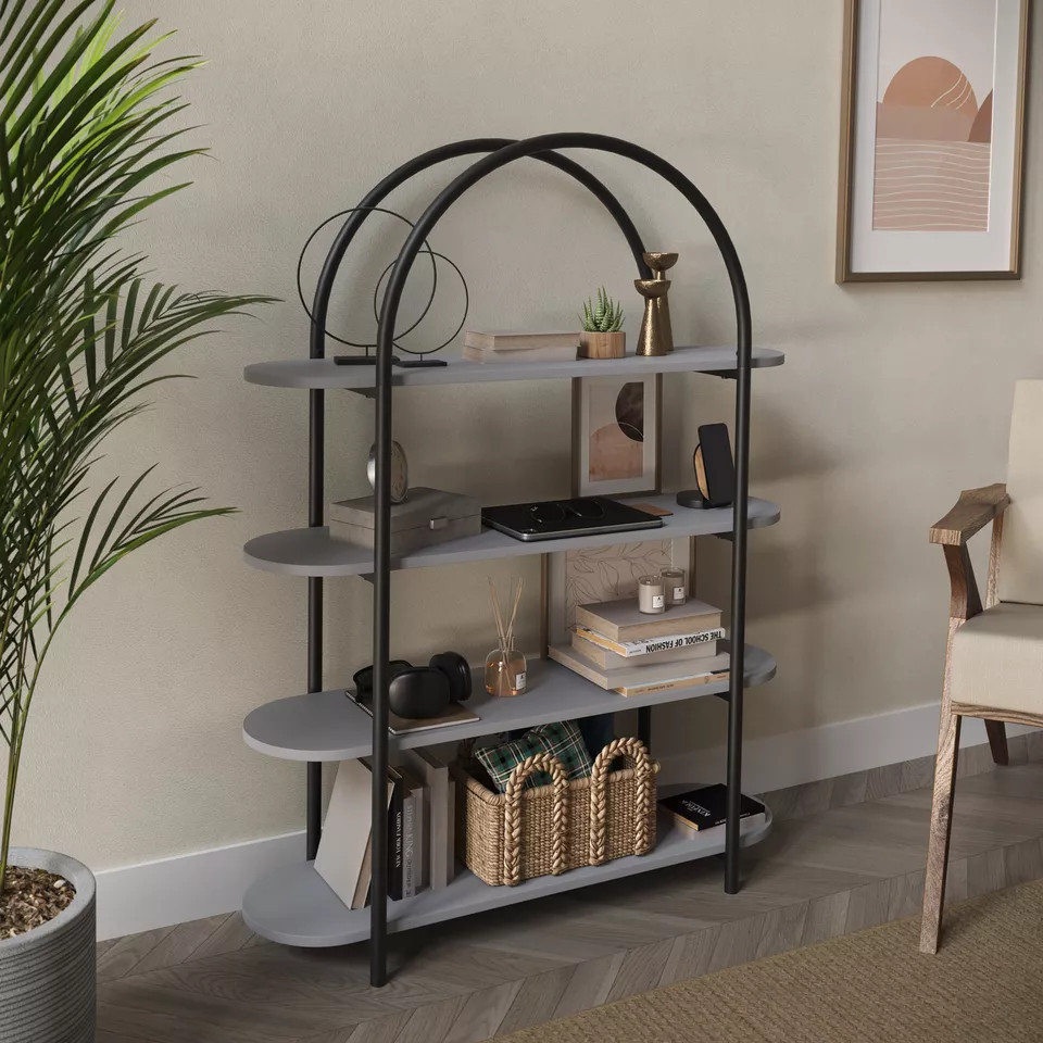 4-Tier Arched Wooden Shelving Unit