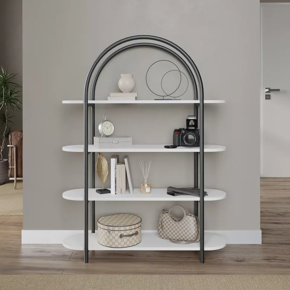 4-Tier Arched Wooden Shelving Unit