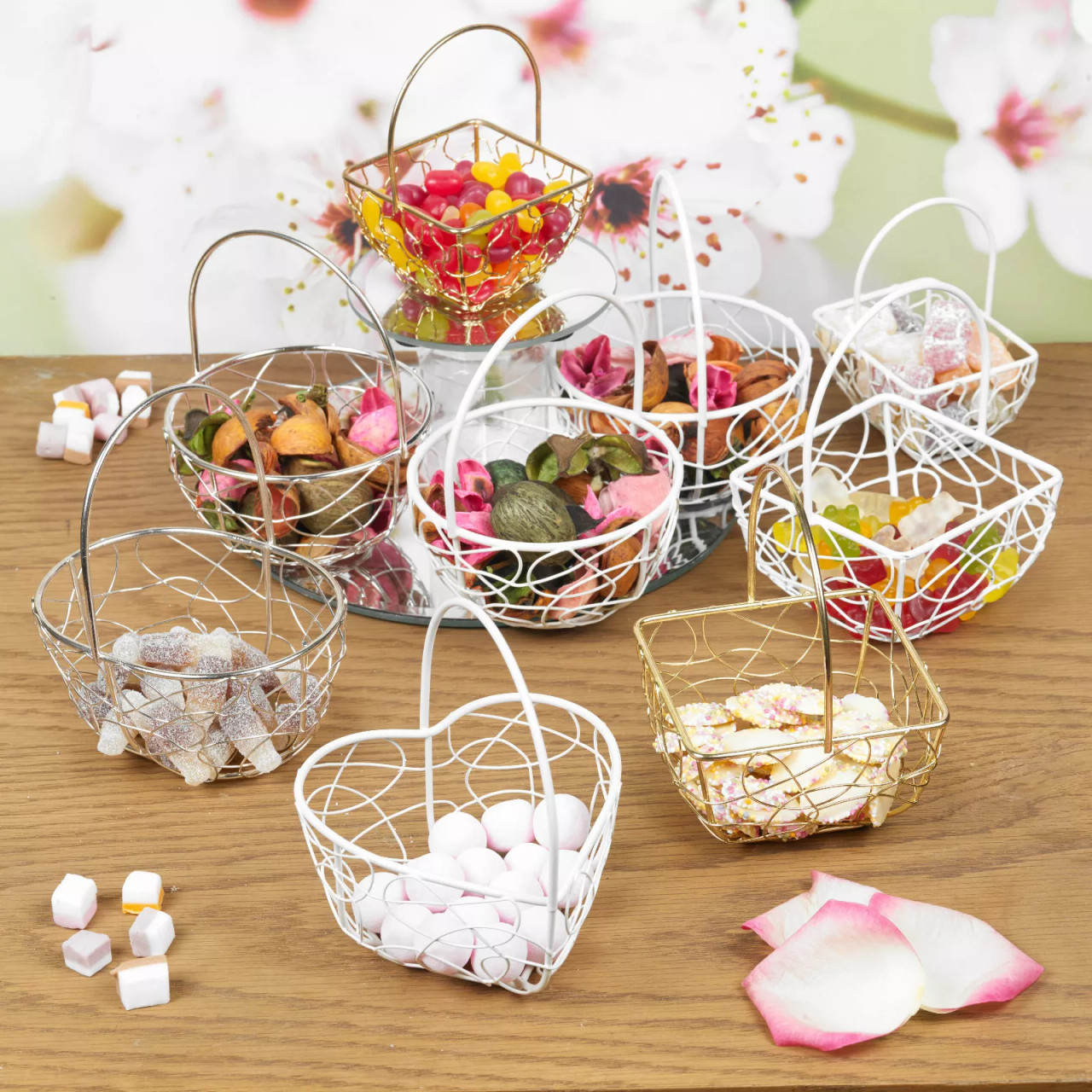 Round Basket Small Wire Mesh - 10x8x8cm