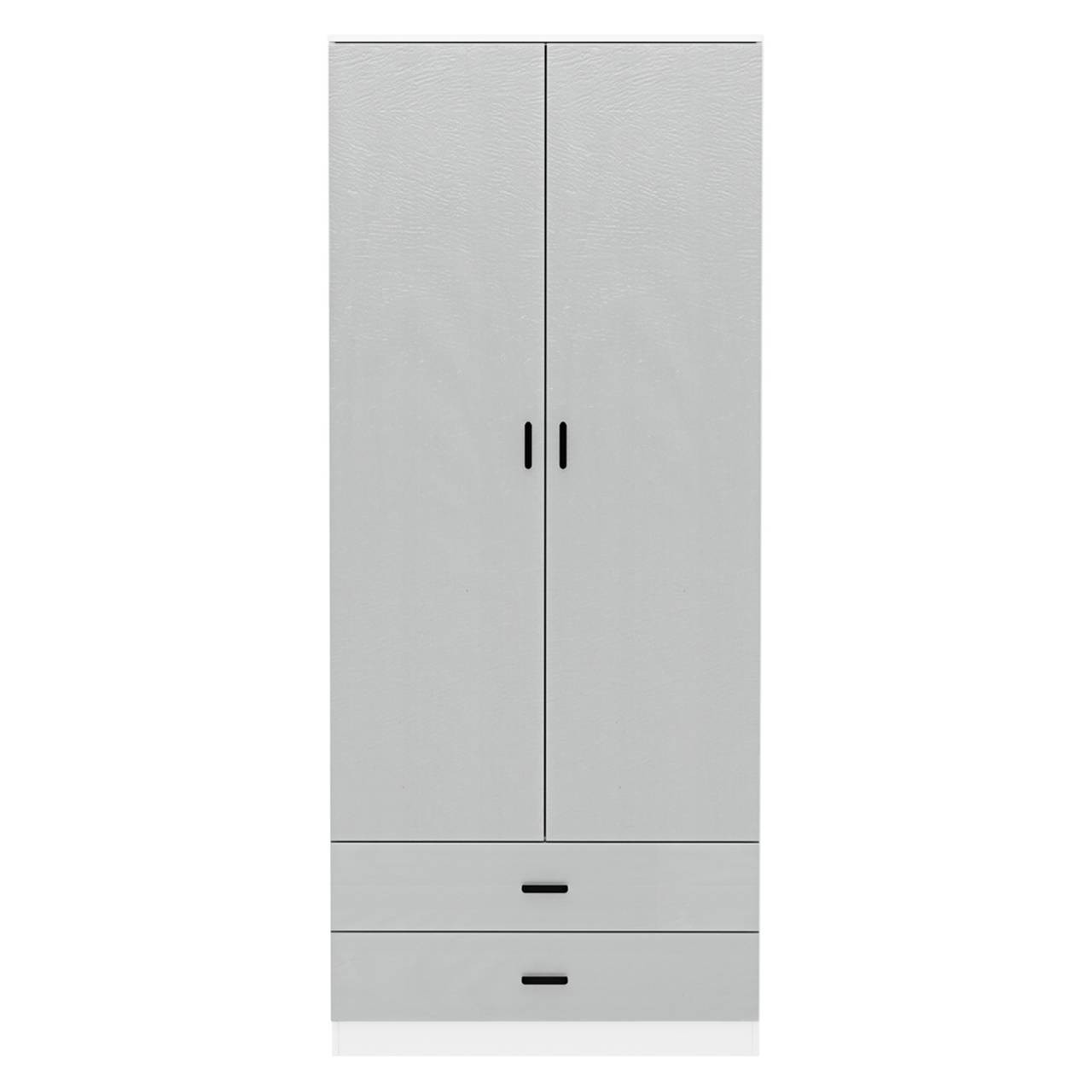 2-Door 2-Drawer Wardrobe with with Storage Shelf, and Hanging Space ...