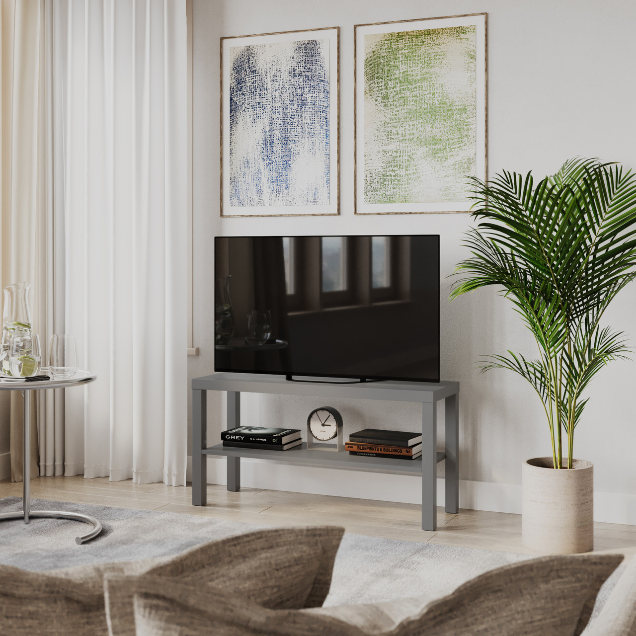 2-Tier Wooden TV Bench & Storage Unit
