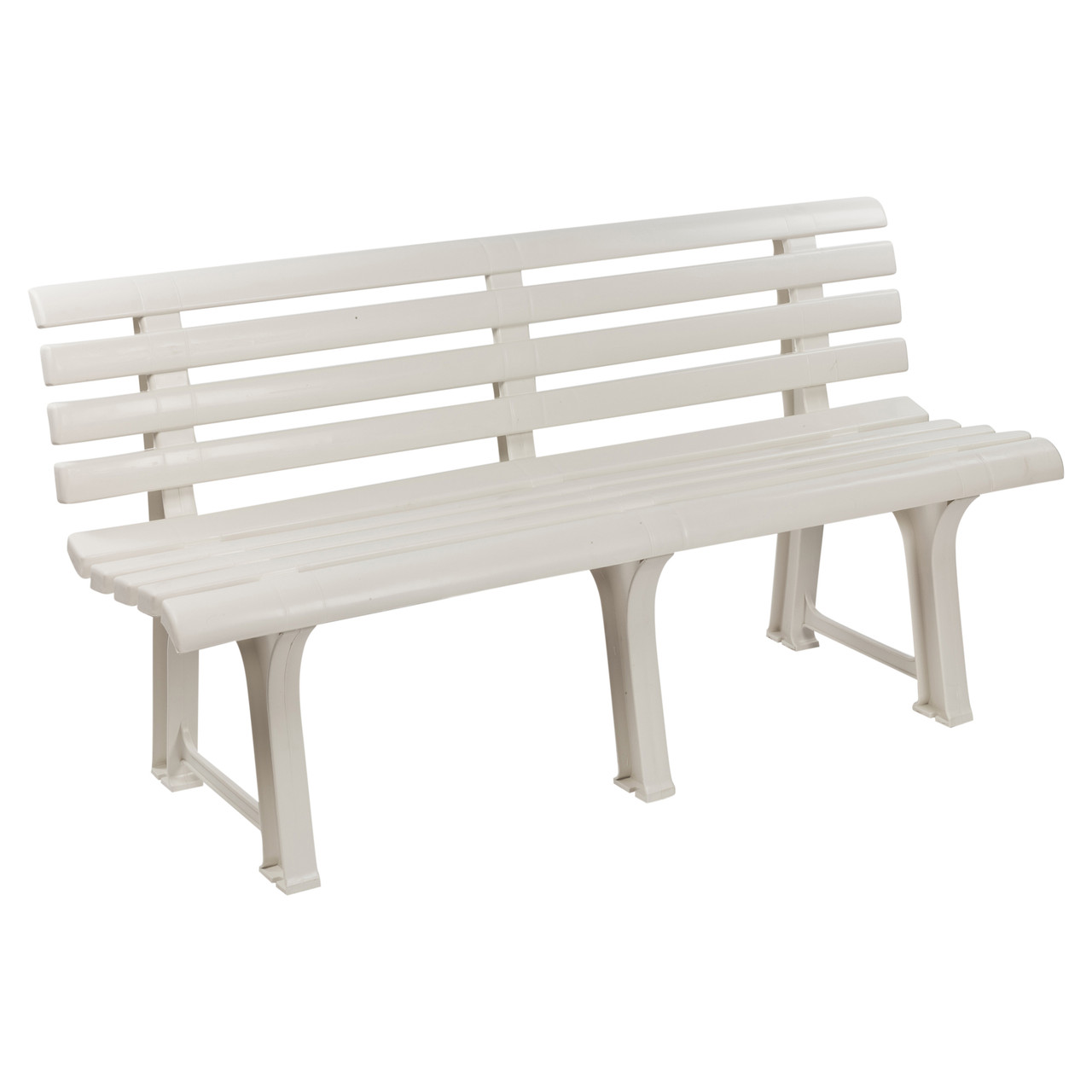 3-Seater Garden Outdoor Plastic Bench - 74x145x49cm