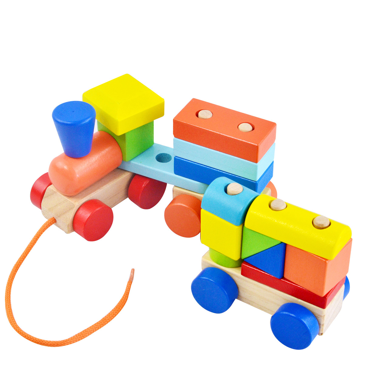 Pull Along Wooden Stacking Train