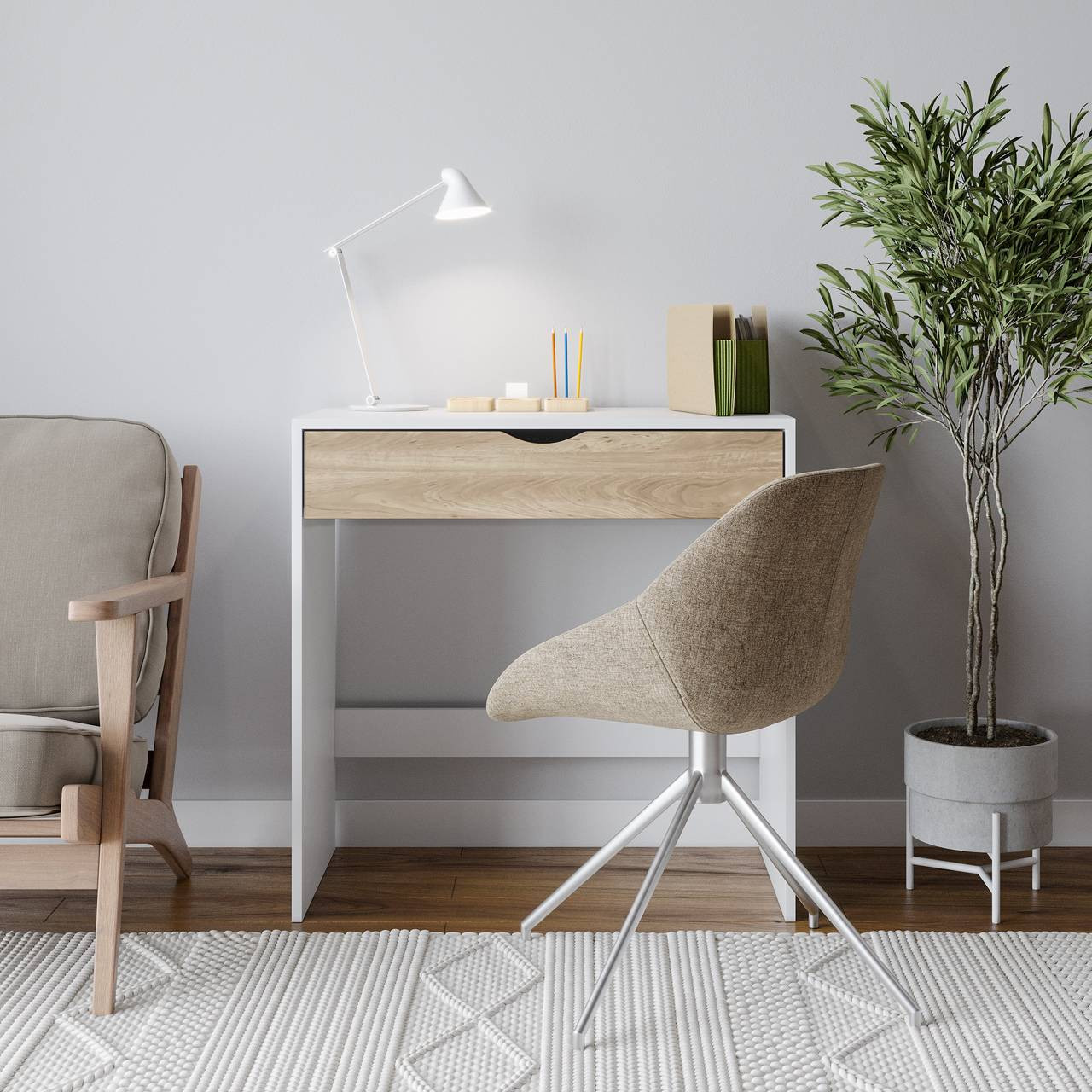 1 Drawer Dressing Table Console Desk, 75 x 40 x 75 cm
