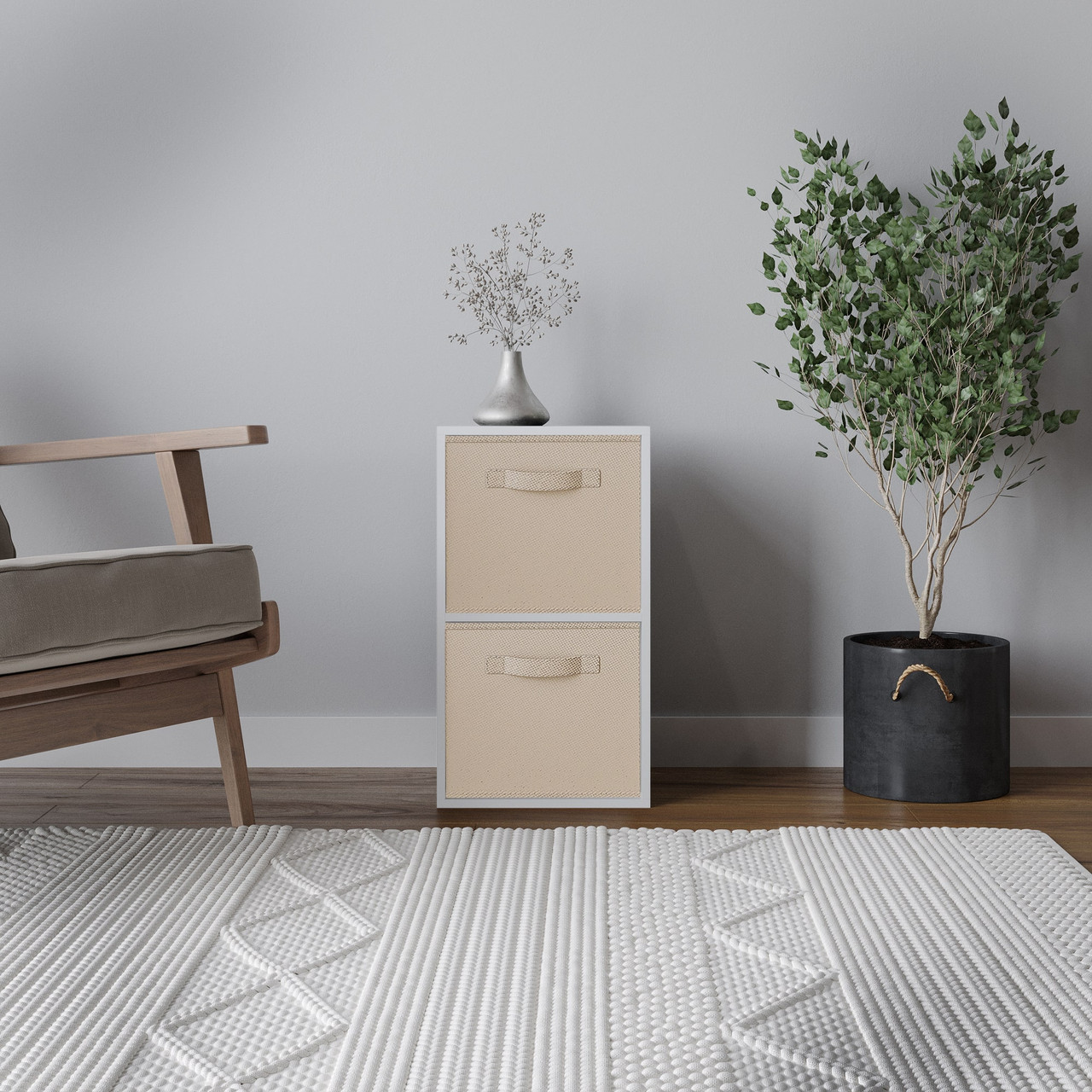 2-Tier Cube Shelving Unit with Inserts