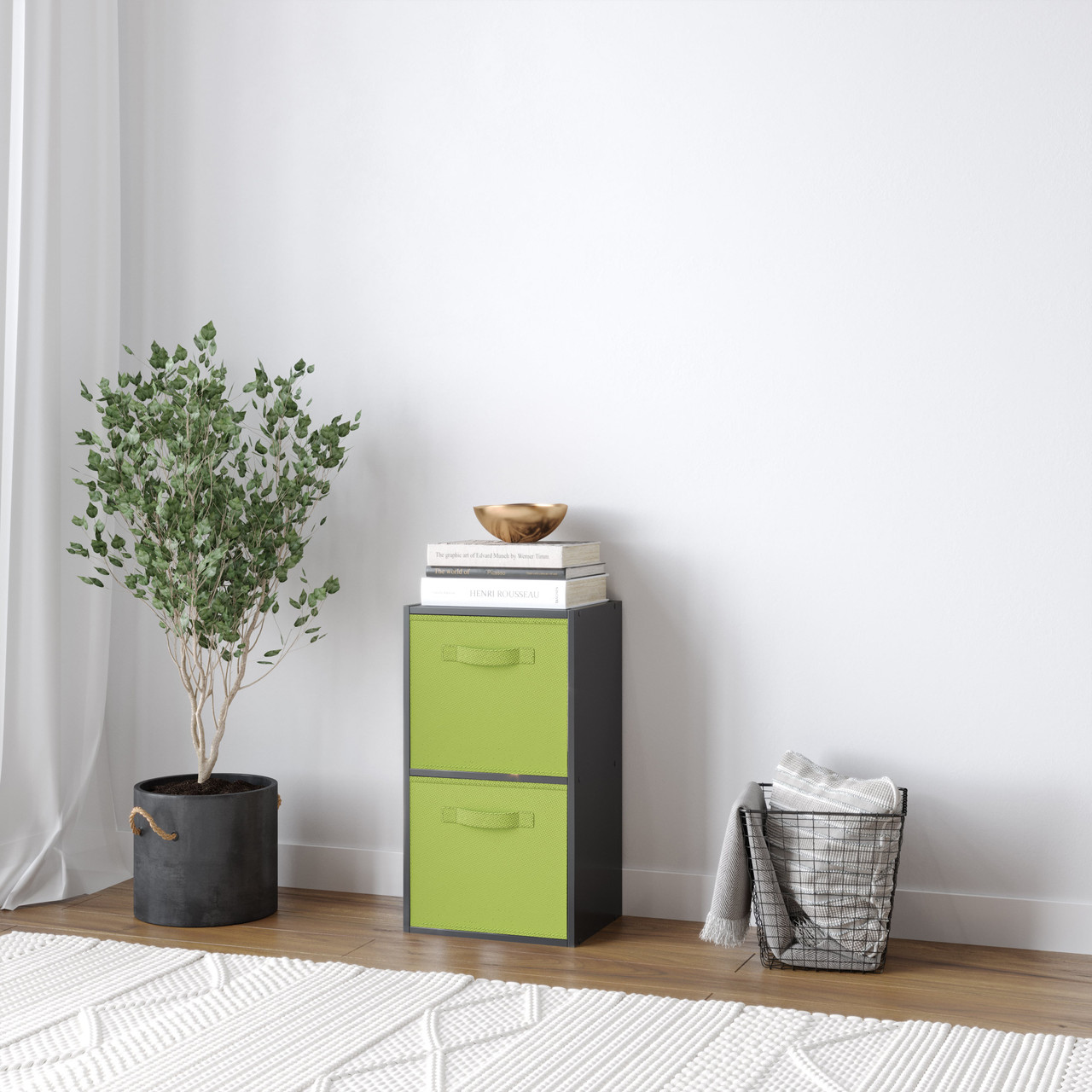 2-Tier Cube Shelving Unit with Inserts