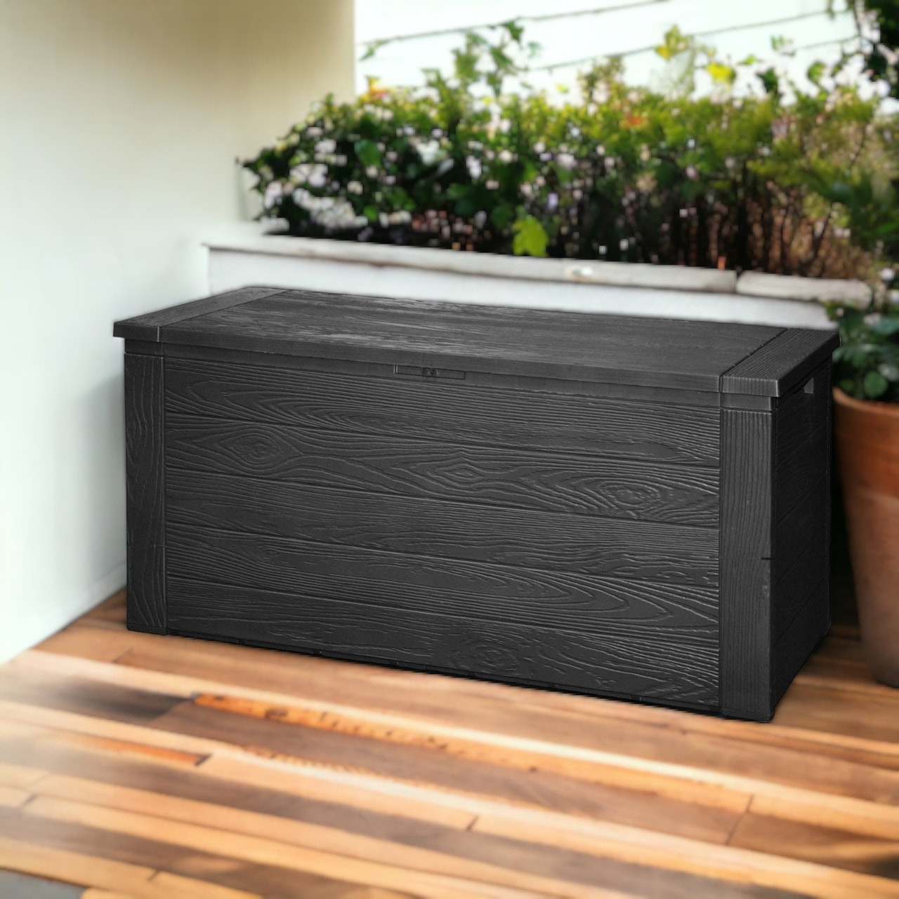 300 Litre Plastic Anthracite Outdoor Storage Garden Box