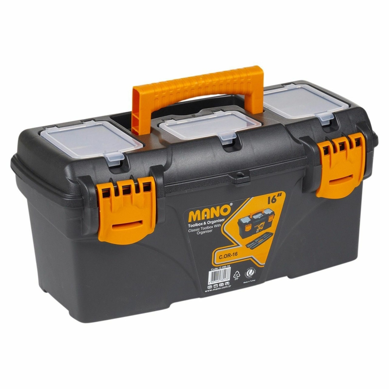 16" Large Plastic Tool Box Lockable Storage