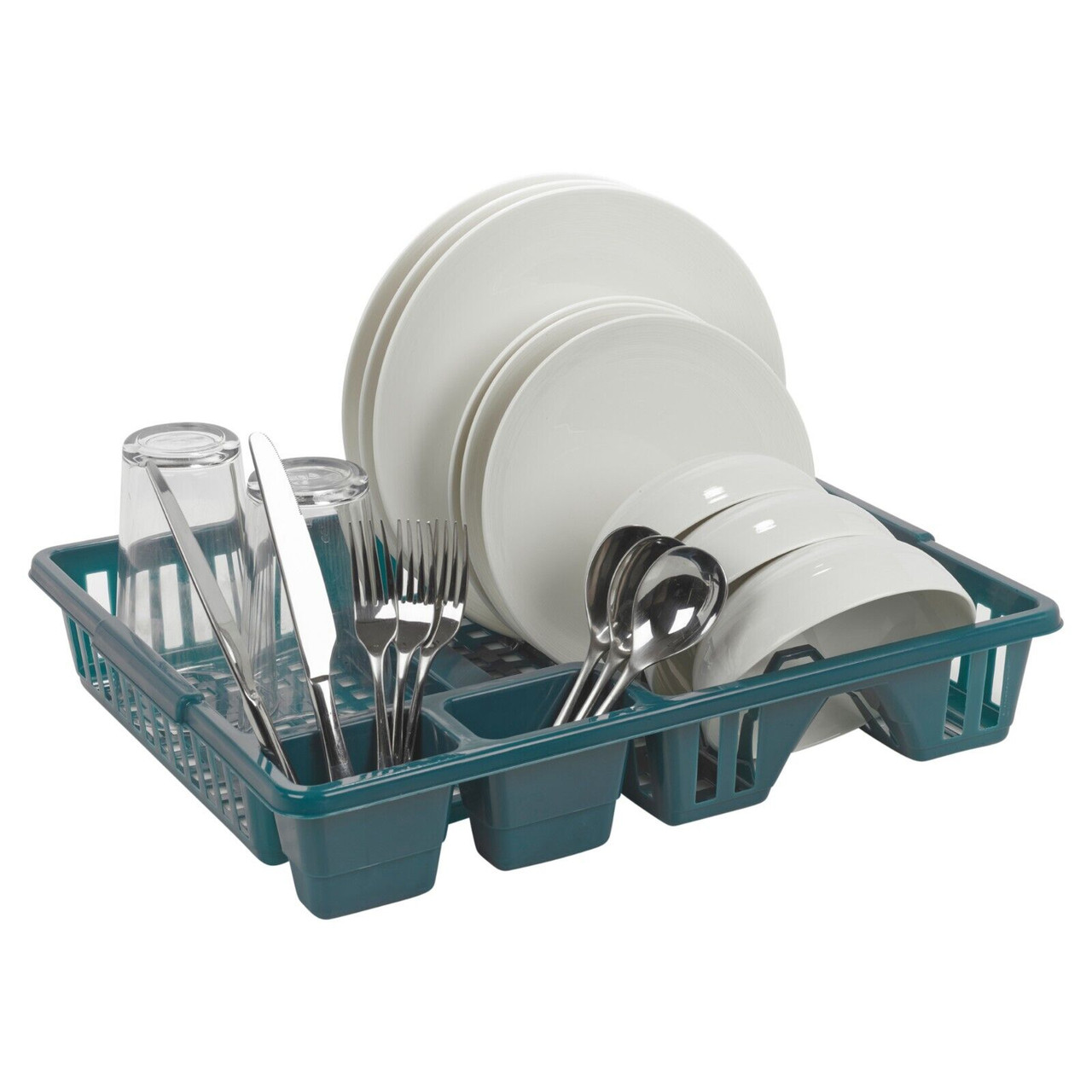 Large Plastic Dish Drainer with Cutlery Rack Kitchen