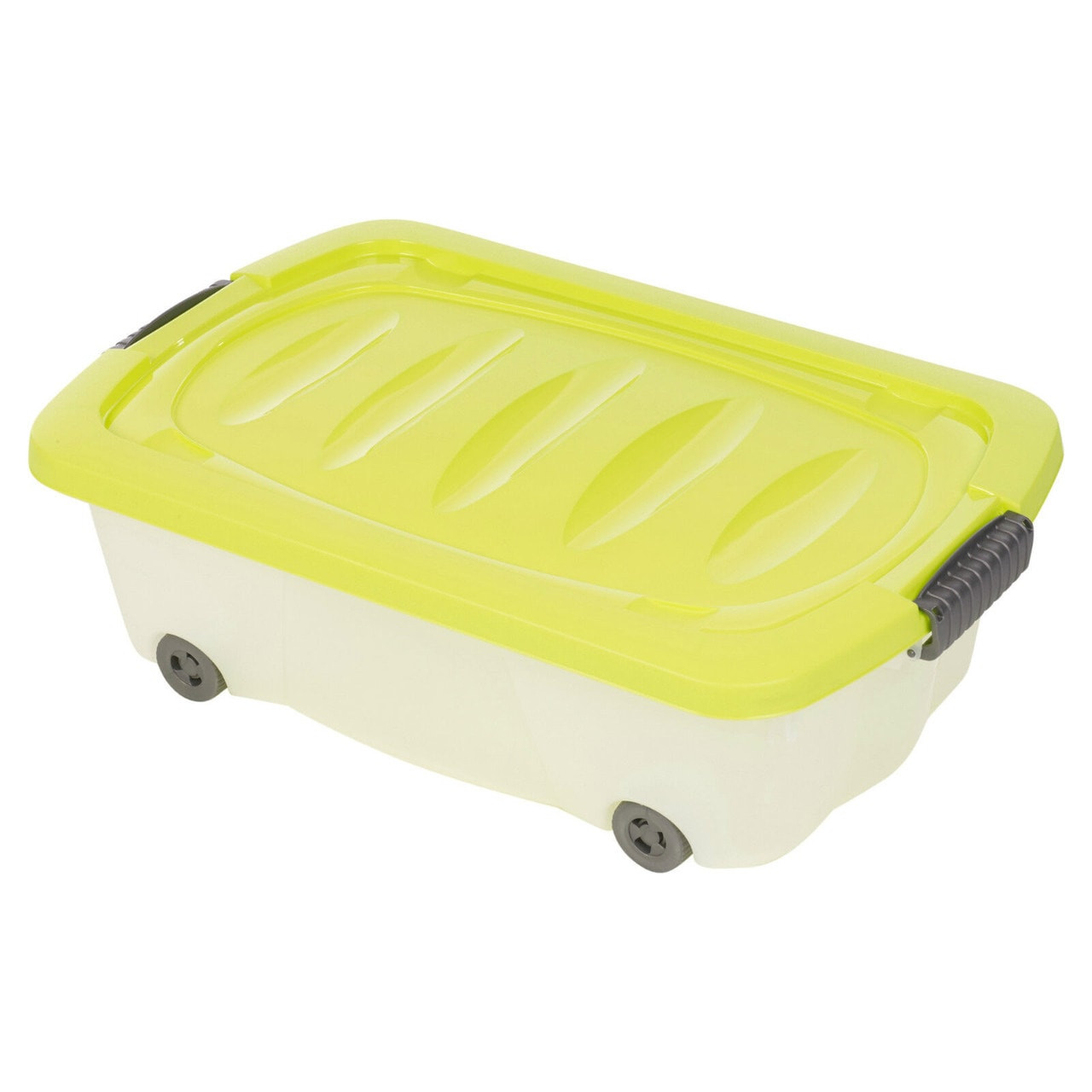 35L Plastic Storage Boxes with Wheeled Lid - 60x39x17cm