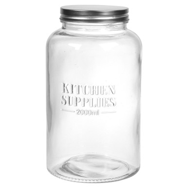 2L Glass Storage Jars With Metal Screw Lids