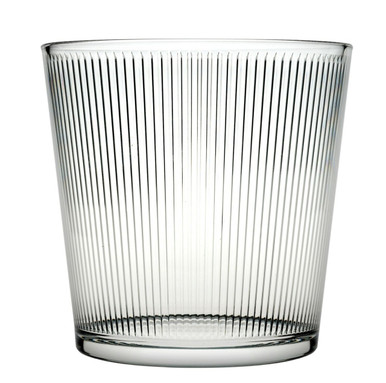 Pasabahce Round Glass Flower Pot Straight Lines