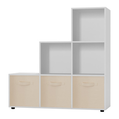 6-Cube Step Shelving Unit With Non Woven Inserts