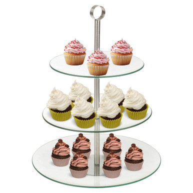 3-Tier Round Glass Cake Stand