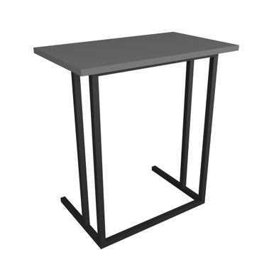 Metal & Wood C-Shaped Laptop Table