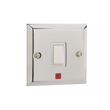 BG Chrome 1-Gang 20A Light Switch with Neon Indicator