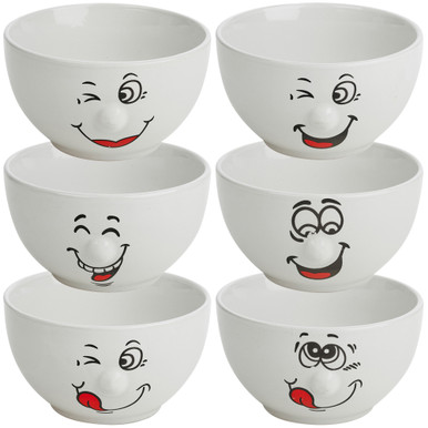 6 Pcs Smiley Face Kids Breakfast Bowls
