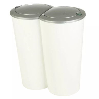 White/Grey Double Recycling Bin