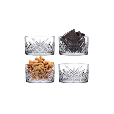 Cut Crystal Effect Mini Glass Snacking Bowls
