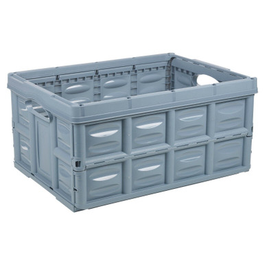 Large 45L Folding Plastic Storage Crate Box