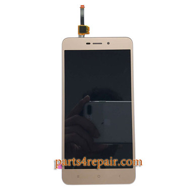 Complete Screen Assembly for Xiaomi Redmi 4A -Gold - Parts4repair.Com