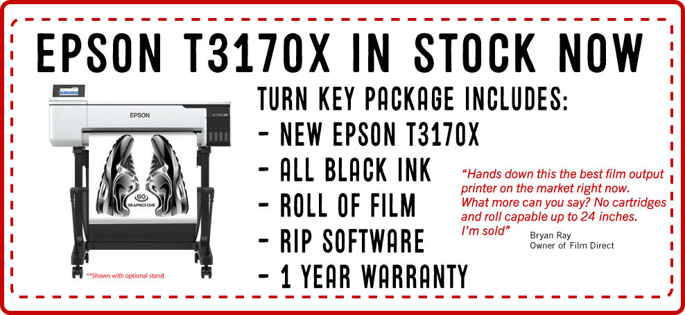 Film output and Screen Print Supplies