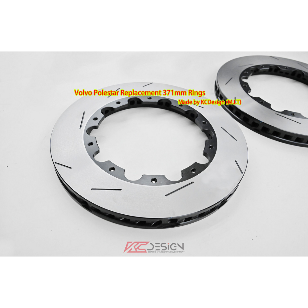 KCDesign Replacement Slotted Brake Rotor Ring Kit, Volvo S60/V60 ...