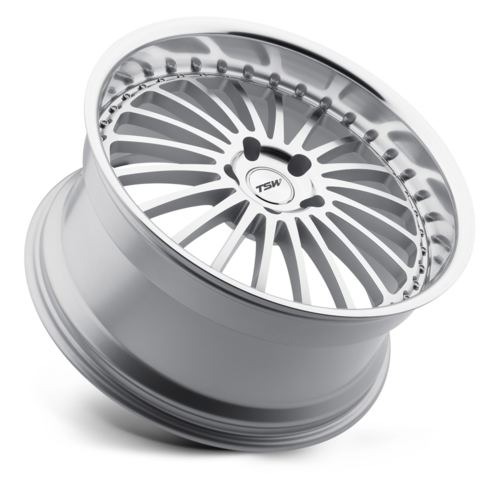 TWS Silverstone Wheel 18x8 +40 5x108 Silver w/ Mirror Cut Face & Lip ...