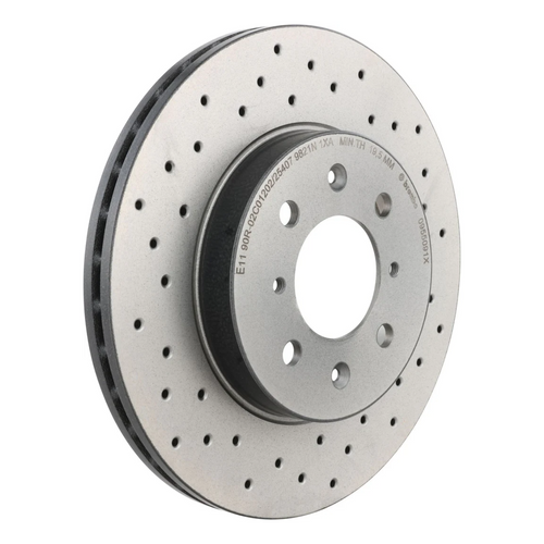 Brembo 09.5509.1X Prime Xtra Cross Drilled UV Coated Front Brake Rotor ...