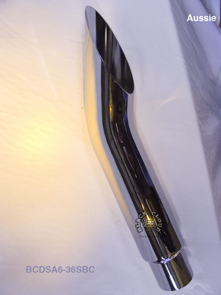 Chrome 6" Aussie Style Stack 6" x 36" Truck Stack with 5" OD Base