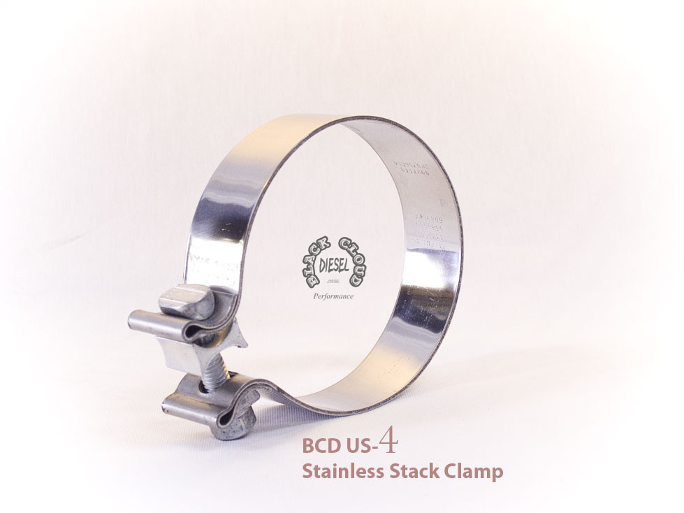Single 4" Bright Stainless Stack Clamp and Right Bracket