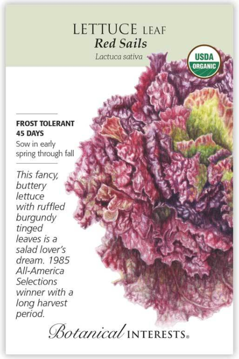 Botanical Interests Lettuce Leaf Red Sails Organic - Growing Trade Pet ...