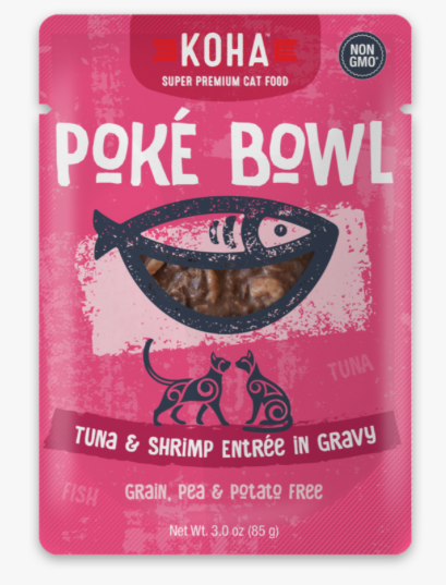 Koha Cat Poke Bowl Pouch Tuna & Shrimp 3oz - Growing Trade Pet & Plant