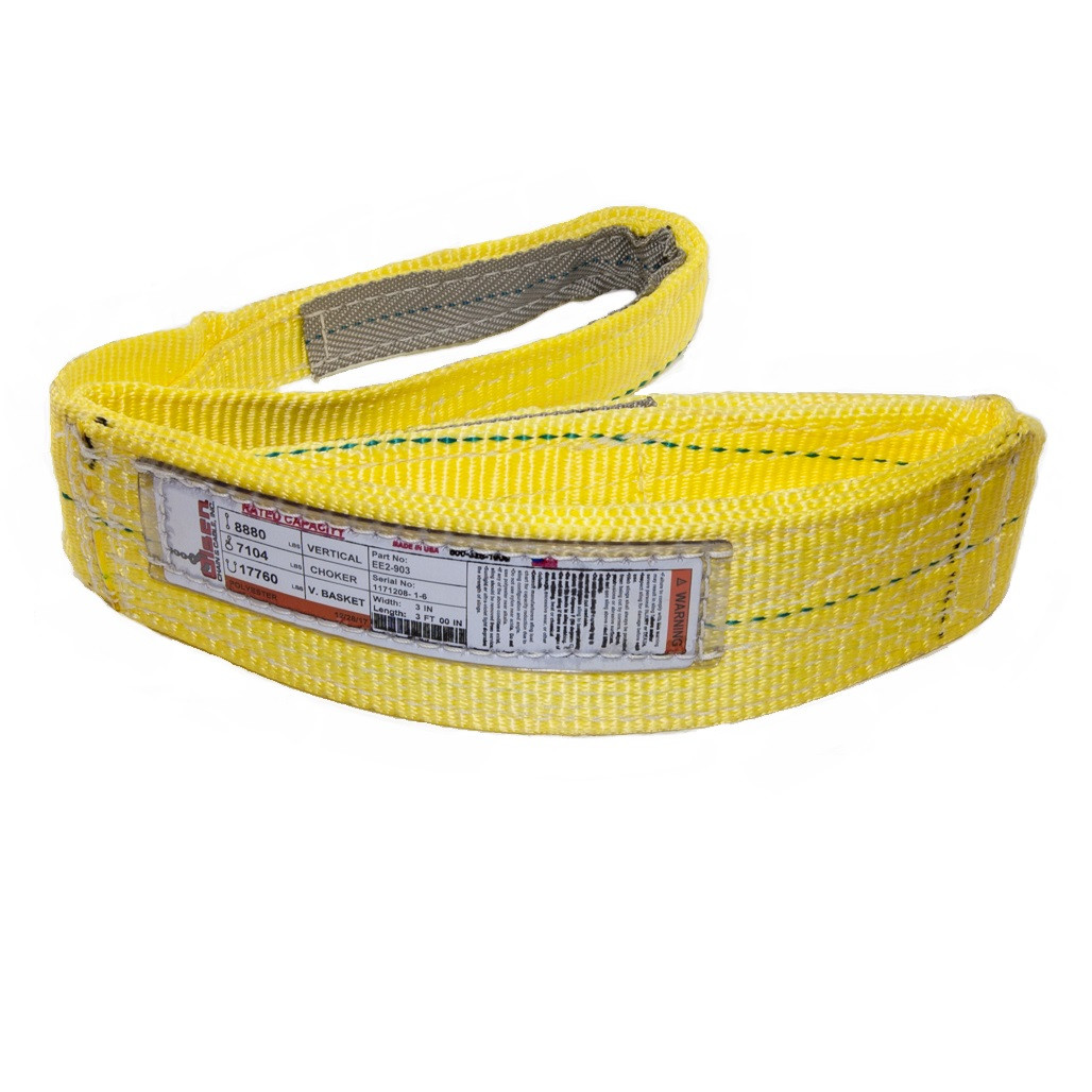 3" Wide Eye And Eye Flat Poly Sling (Made In USA) - Olsen Chain & Cable