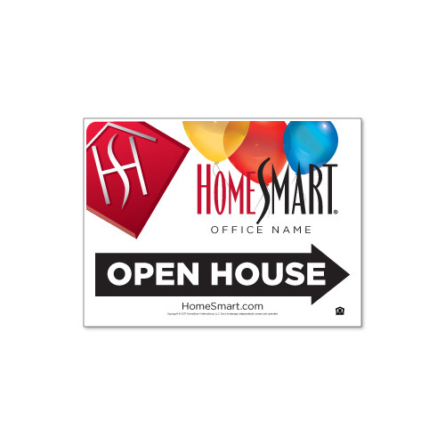 HomeSmart 18x24 Open House With Balloons OfficeName - Double-Sided For ...