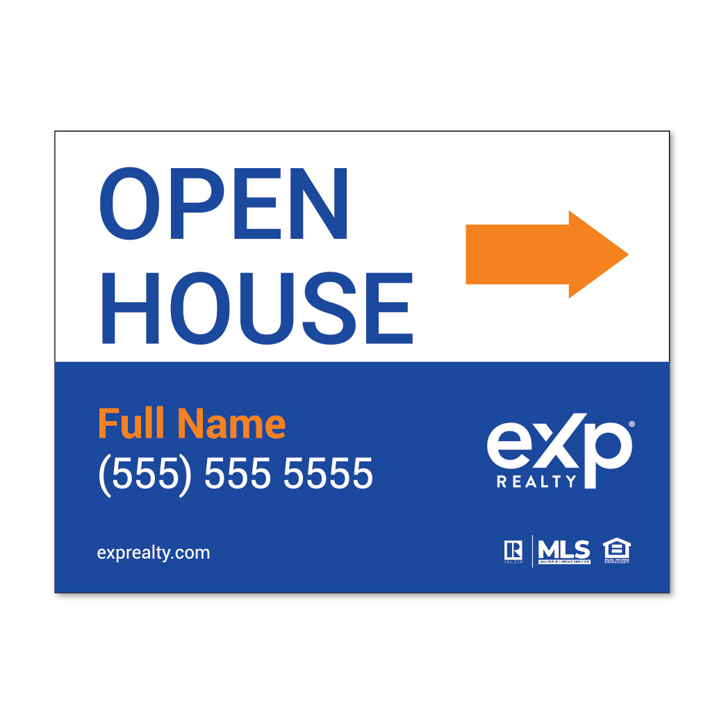eXp Realty 18x24 Open House Directional - Double-Sided For RoundRod OR ...