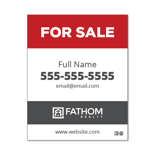 Fathom Realty 30x24 Listing Panel - Double Sided - RMD Signs
