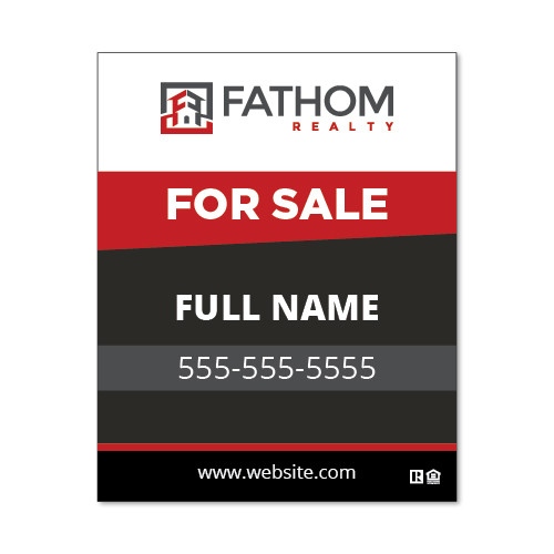 Fathom Realty 30x24 Listing Panel Alternative - Double Sided - RMD Signs