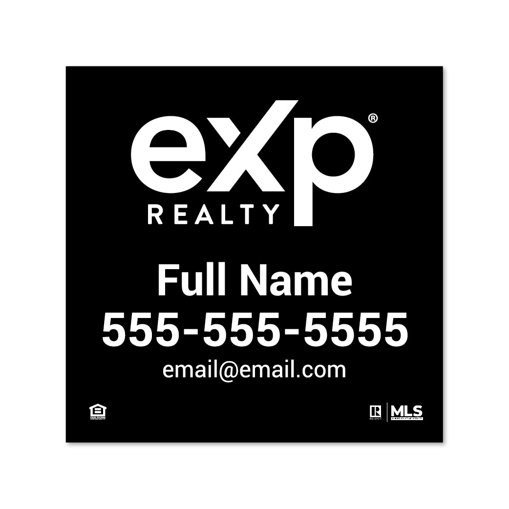 eXp Realty 24x24 Listing Panel Black Double Sided - RMD Signs