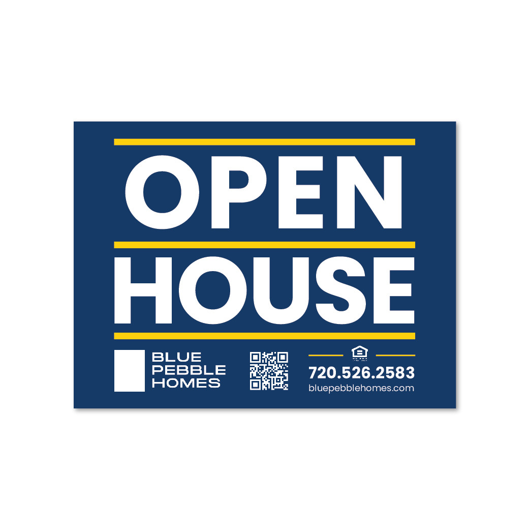 Blue Pebble Homes 18x24 Generic Navy Open House Directional - Double ...
