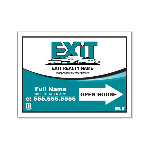 Exit 18x24 Open House Directional Standard - Double-Sided For RoundRod ...
