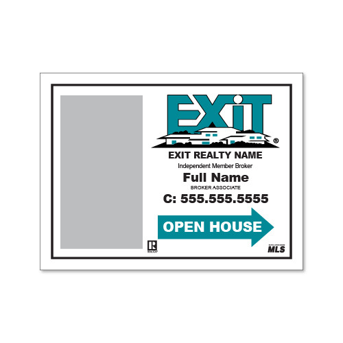Exit 18x24 Open House Directional White Photo - Double-Sided For ...